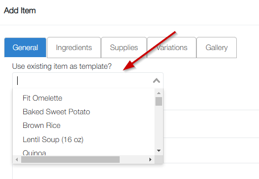 Can I use existing items and packages as templates to create new items ...